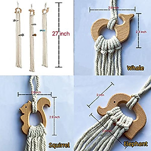 Trantranapa 3pcs Elephant Whale Squirrel Hair Bow Holder for Girls Baby Hair Bows and Headbands Organizer Hair Clips Holder Wall Decor for Kids’ Room Hanging Hairpin kids’ Head Rope Storage