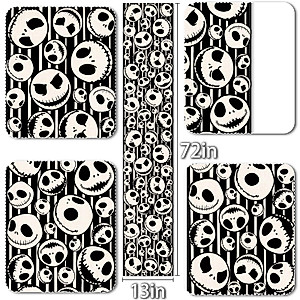 Vohado Nightmare Before Christmas Table Runner Halloween Jack Skellington Birthday Theme Party Decoration Dining Room Home Kitchen Table Decor (13" x 72")