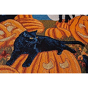 Dafatpig Halloween Blanket Sofa Blanket Fringe Throw Blanket 100% Cotton Lightweight for Chair Sofa Couch Bed Cover Fit Home Cozy Knit Blankets for Autumn