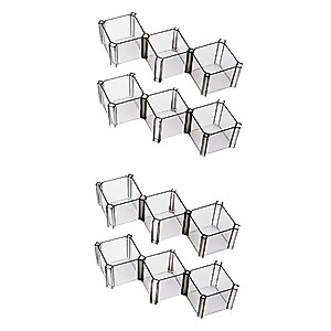 Zerodeko Desk Drawer 12 Pcs Plastic Organizer Box Underwears Storage Box Desk Storage Holder Desk Storage Box Storage Container Bra Sock Travel Grey Partition Socks Storage Container