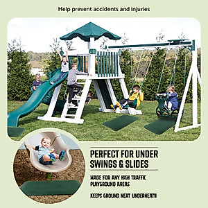 Playsafer Playground Safety Rubber Wearmat for Swingsets and Slides - 1" Thick X 24" W X 40" L (1 Pack, Green)