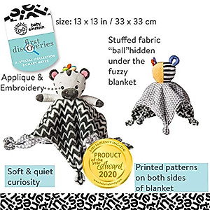 Mary Meyer Baby Einstein First Discoveries Peekaboo Blanket, 13 x 13-Inches, Zen Zebra