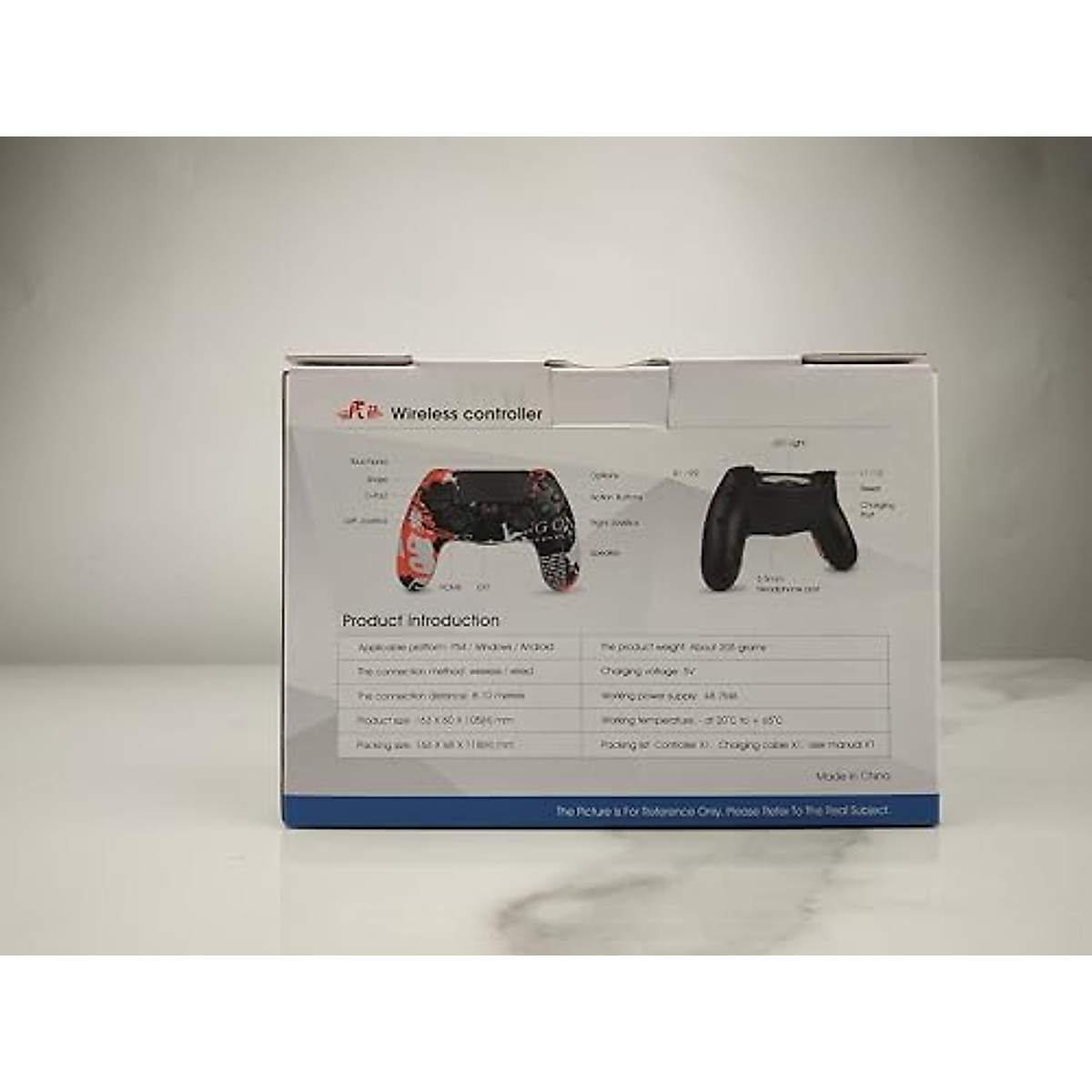 Wireless Controller for PS4,1000mAh Battery -3.5mm Audio Jack -RGB Light and 6-axis Gyro Sensor,Dual-shock Gamepad Joystick Compatible with PS4/PS3/Android/Windows(Crackle Design)