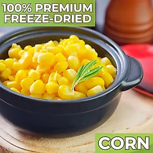 Nutristore Freeze Dried Corn | Premium Quality Vegetables for Healthy Snack or Long Term Storage | Emergency Survival Canned Food Supply | Bulk #10 Can Veggies | 25 Year Shelf Life | Made in USA