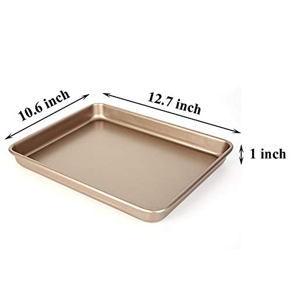 Walooza 13 Inch Baking Pans Nonstick Set of 2, 13 X 11 X 1 Inch Sturdy Cookie Sheet Replacement Toaster Oven Tray, Non Toxic & Heavy Duty & Easy Clean