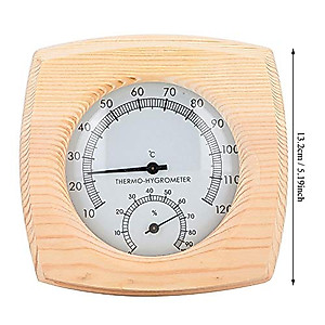 Wood Sauna Thermometer, Sauna Room Hygrometer Thermometer Digital Sauna Temperature Meter Humidity Meter Used in Sauna Room, Bathroom, Sweat Stream Room etc