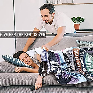 Tapesb to My Wife Blanket Anniversary Romantic Gifts for Wife Birthday Gift from Husband for Wives Throw Blanket with Pillow Covers Valentine Day Blanket Gifts