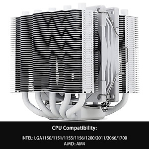 Thermalright Silver Soul 110 White CPU Cooler Dual Towers, 5 Heat Pipes, 110MM Hight, TL-B9W PWM Fan, Aluminium Heatsink Cover, AGHP Technology, for AMD AM4 AM5/Intel 1700/1150/1151/1200/2011
