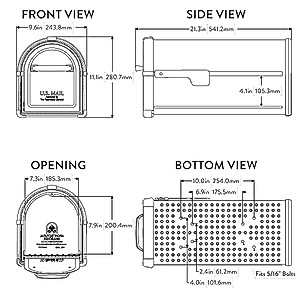 Architectural Mailboxes Hillsborough Galvanized Steel Post Mount Mailbox, Compatibility Code J, 5593C-CG-10, Copper, Large Capacity