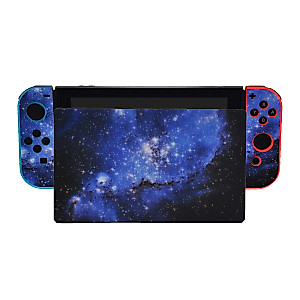 Taifond Full Set Faceplate Skin Decal Stickers for Nintendo Switch with 2Pcs Screen Protector (Console & Joy-con & Dock & Grip) -Blue Galaxy