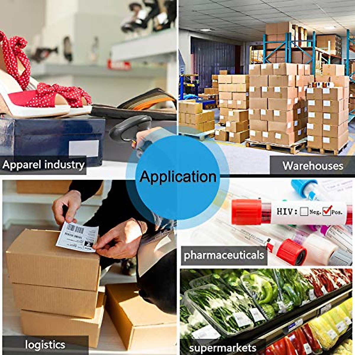 GREENCYCLE 6 Rolls Replacement DK1241 DK-1241 Die-Cut Standard Shipping Labels 4" x 6" (152mm x 101mm) W/Cartridge Compatible for Brother QL-1050 QL-1050N QL-1060N QL-1100 QL-1110NWB, 200 Labels/Roll