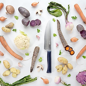 Opinel Intempora 8 Inch Chef Knife – Full Tang Construction, Classic Size for Chopping, Slicing, Prep Work, Made in Portugal, Silver, 002218