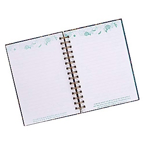 Christian Art Gifts Journal w/Scripture Desire Of Your Heart Psalm 20:4 Bible Verse Blue Floral 192 Ruled Pages, Large Hardcover Notebook, Wire Bound