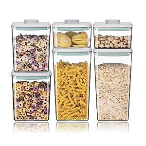 Ankou Airtight Food Storage Container Sets with Lids 6Pcs Pop Containers for Kitchen Pantry Organization BPA-Free Stackable Kitchen Storage Containers for Cereal Flour Sugar (0.5, 1.2, 1.8qt)*2