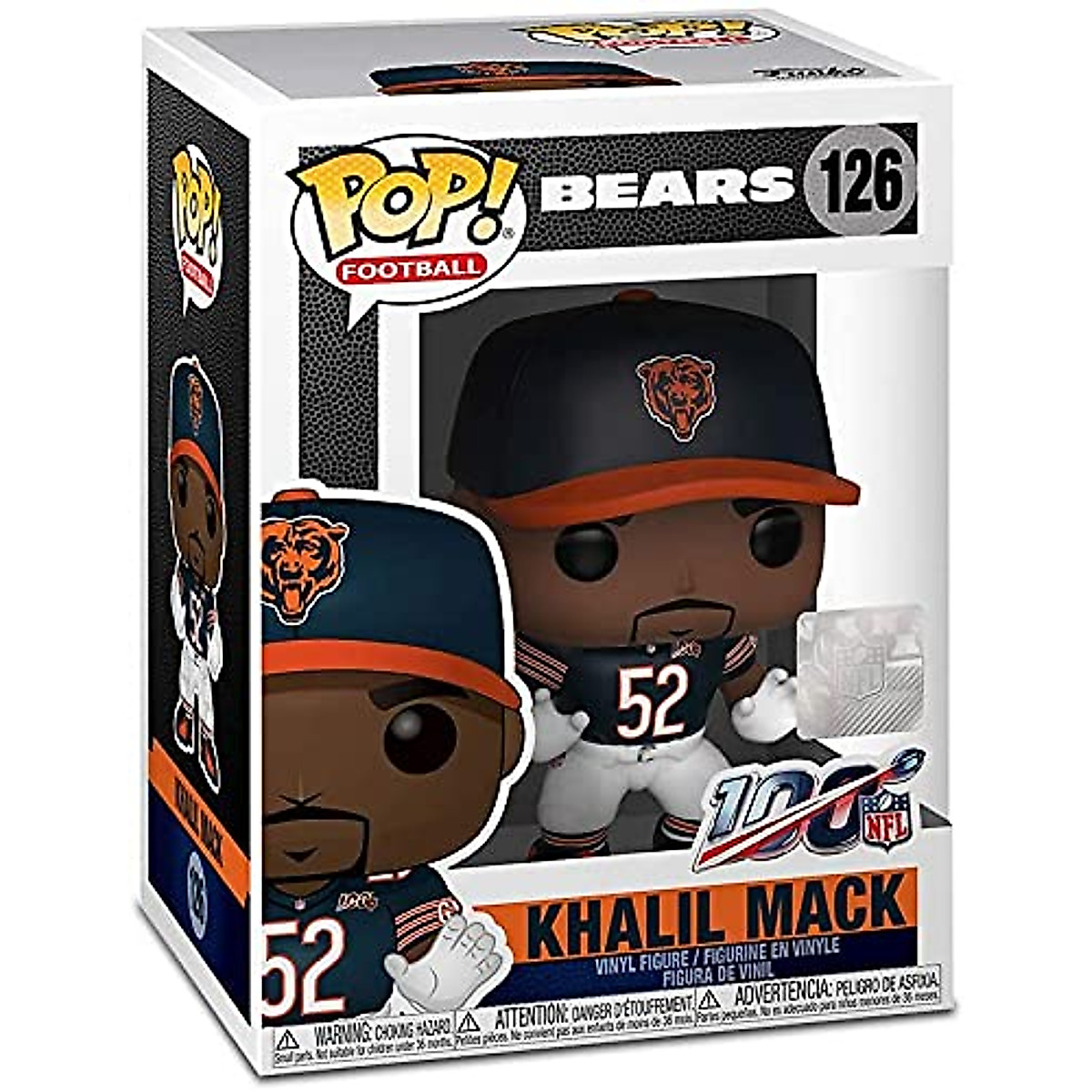 Pop NFL: Khalil Mack Chicago Pop # 126 Vinyl Figure (Bundled with Compatible EcoTEK Pop Protector)