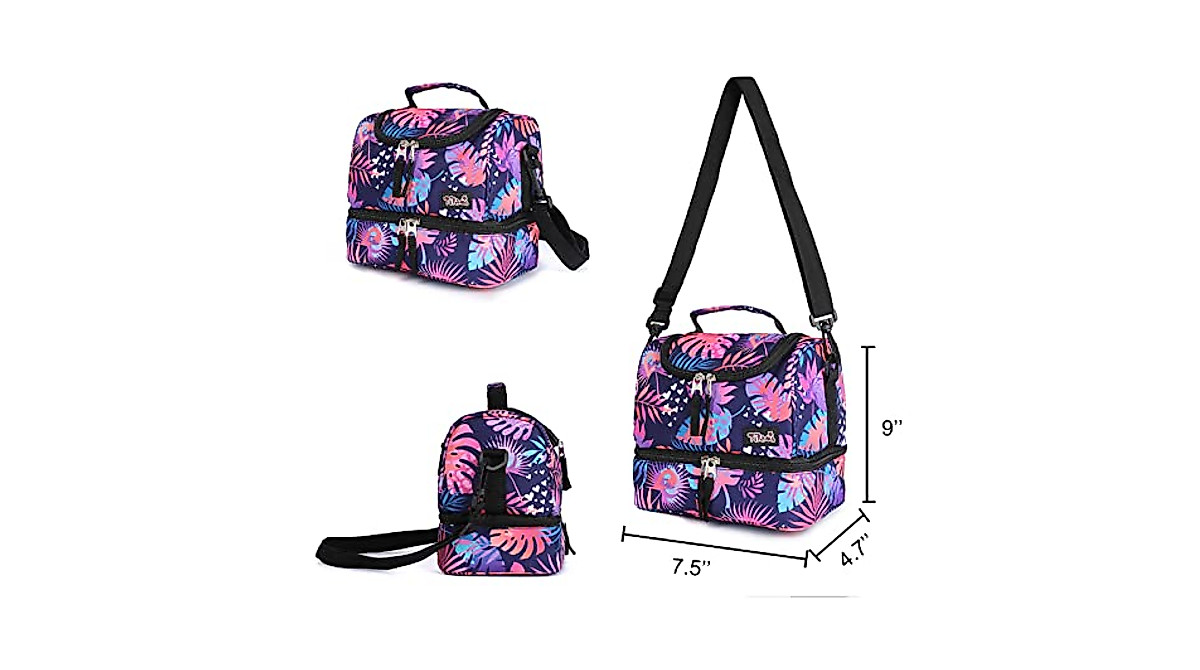 Tilami 18" Kids Rolling Backpack with Lunch Bag