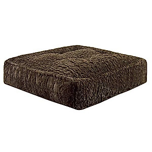 Bessie and Barnie Serenity Brown Luxury Extra Plush Faux Fur Rectangle Pet/Dog Bed (Multiple Sizes)