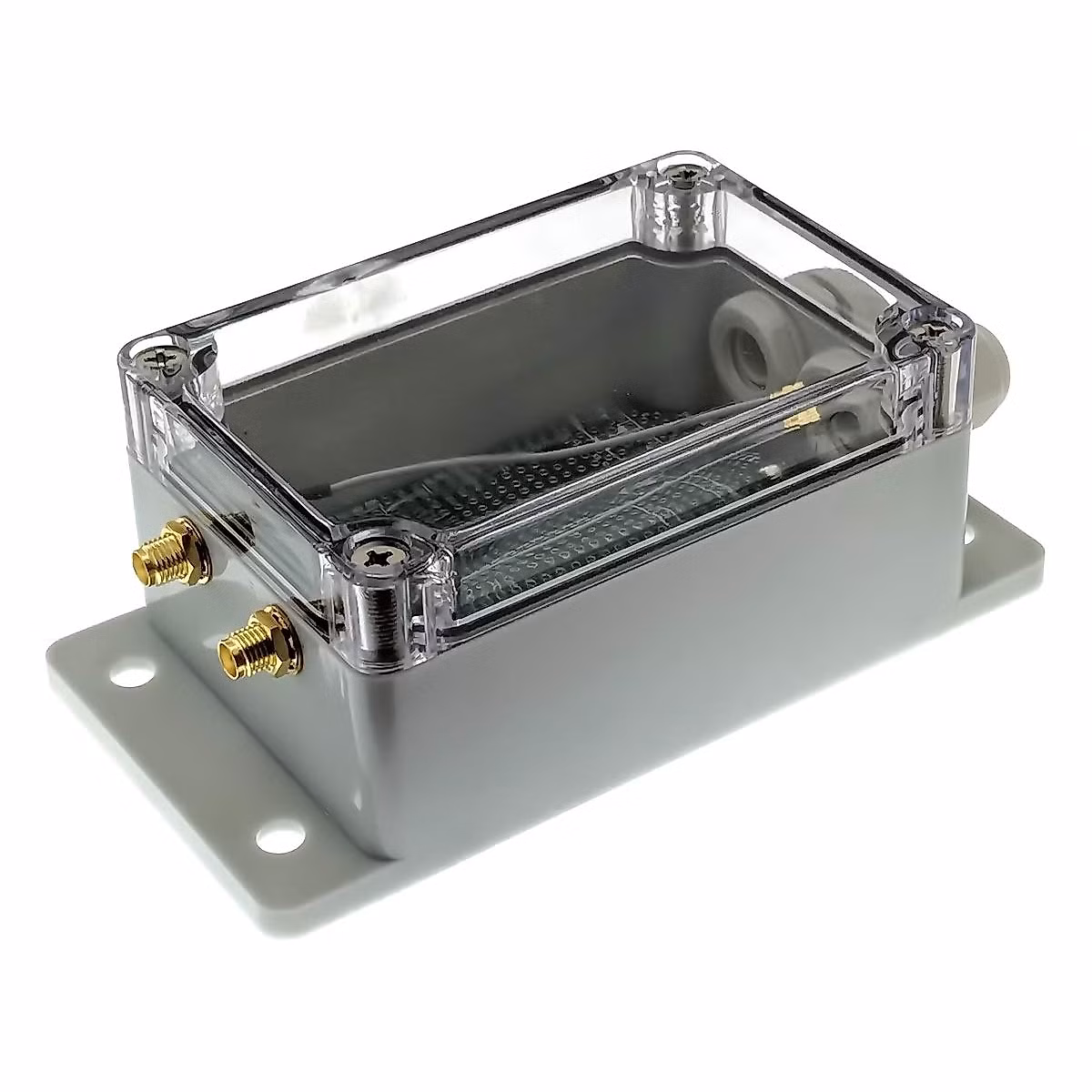 qBox DIY IOT Enclosure Plus Kit (Two SMAs), IOT Enclosure for Arduino MKR Feather ESP32 Cellular LoRa WiFi Board, Waterproof IP65 Enclosure with Glands, prototyping PCB connectors Set and Two SMAs