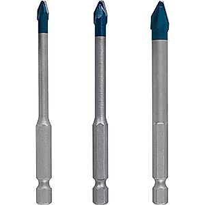 Bosch 3X Expert HEX-9 Hard Ceramic Drill Bit Set (for Hard Tiles, Soft Tiles, Ø 5-8 mm, Professional Accessory Impact Drill/Driver, Rotary Drill/Drivers)