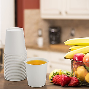 Tebery 300 Pack White Paper Coffee Cups 6oz Disposable Paper Cup for Water, Juice, Coffee or Tea