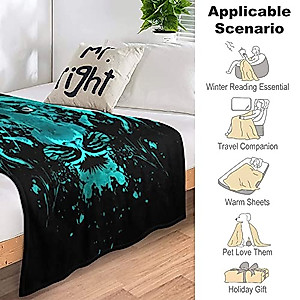 Anger Tiger Flannel Fleece Throw Blanket Soft Warm Lightweight Fuzzy Plush Blankets for Bed Couch Sofa 70"x80"