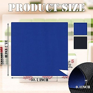 Oudain 2 Pack Mahjong Table Mat 32.7 x 32.7 Inch Game Mat Rubber Anti Slip Playmat Mahjong Mat Noise Reduction Mahjong Table Cover Board Game Table Mat for Mahjong Poker Cards (Gray, Marine Blue)