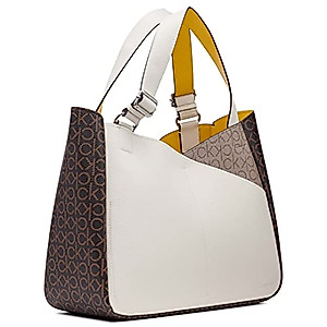 Calvin Klein Zoe Tote, Brown/Khaki/Cherub White Logo