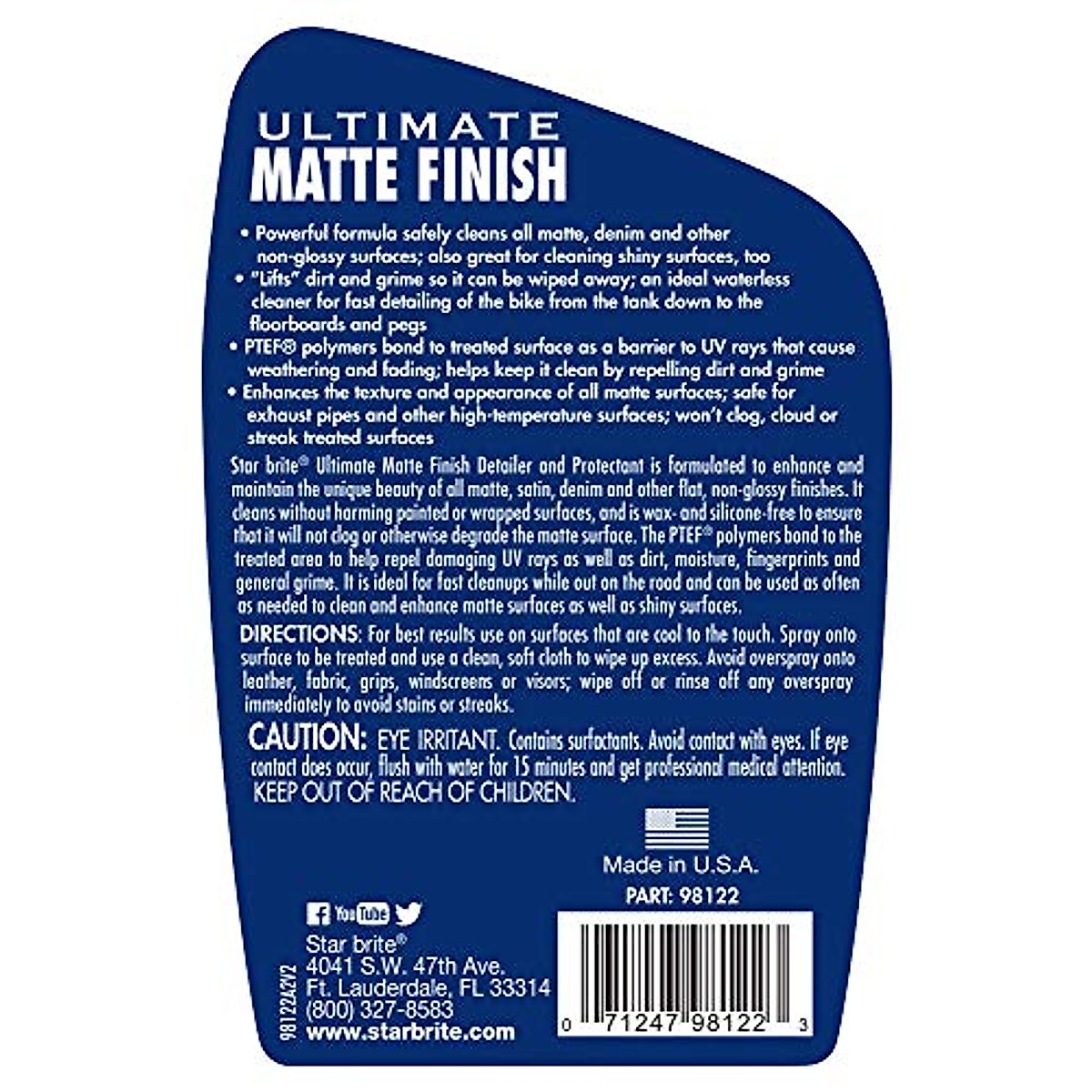STAR BRITE Ultimate Matte Finish - 22 OZ (098122)
