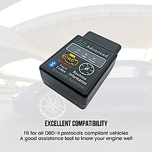 Car HH OBD Advanced OBD2 Bluetooth Scanner Read and Erase Car Fault Code Engine Light Scanner Code Reader for Andriod Pc iOS