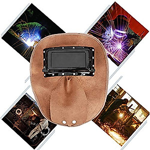 Anti-Spatter Heat Cowhide Shawl Solar Auto Darkening Welding Equipment Hood Welder Security Protection