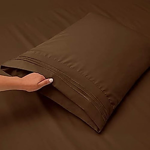 KAYLEN HOME 1800 TC Deep Pocket Full Size Sheets Set up to 16" - Hotel Luxury Extra Soft Brushed Microfiber 4 PC Bed Sheet Set, Chocolate