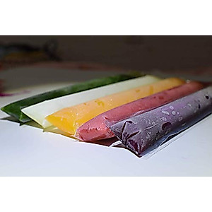 120pcs Ice Popsicle Molds Bags Pop Mold Pouch with Zip Seals get Funnel Free, 11"x2" DIY Zip-Top Ice pop Pouches for Gogurt Ice Candy or Freeze Pops Fruit Vegetable Freezer Tubes