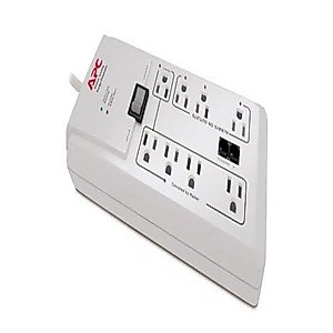 APC P8GT 8 Outlets 120V Power-Saving Home/Office SurgeArrest with Phone Protection White, 9.1 x 14.0 x 1.5