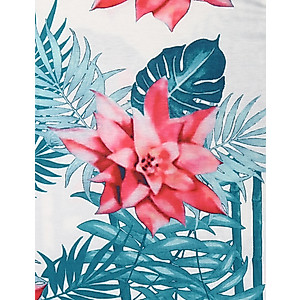 COOFANDY Men's Floral Tank Tops Sleeveless Tees All Over Print Casual Sport Loose Fit T-Shirts Hawaii Beach Tee Tops White M