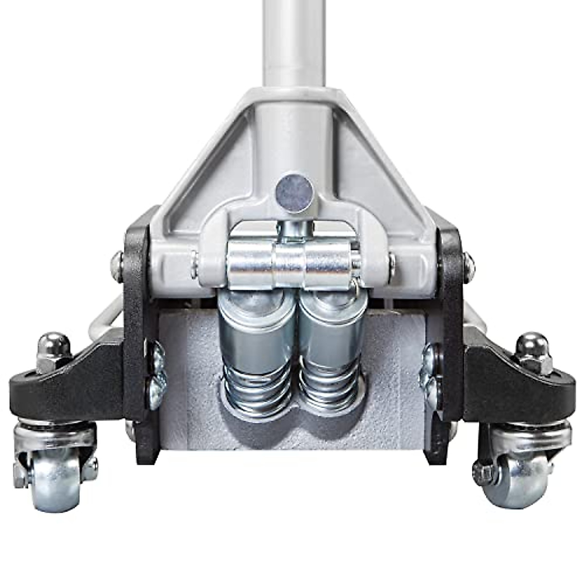 WOLF Hydraulic Low Profile Aluminum and Steel Racing Floor Jack with Dual Piston Quick Lift Pump, 3 Ton (6,000 lb) Capacity, Black, WFT830011LB