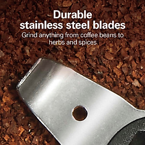 Hamilton Beach Fresh Grind Electric Coffee Grinder for Beans, Spices and More, Stainless Steel Blades, Removable Chamber, Makes up to 12 Cups, Black