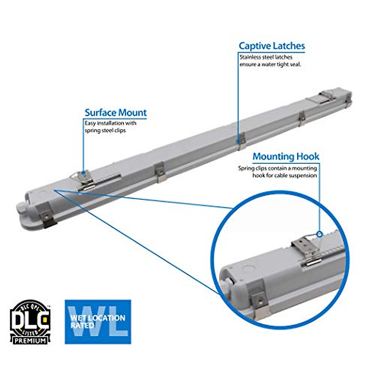 NICOR Lighting VT3(v2) Series 2ft LED Vaportite, 4000K (VT3202SUNV40)