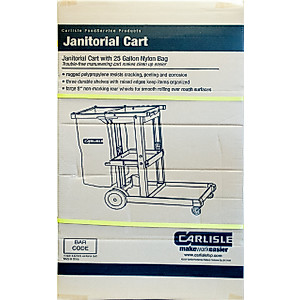 Carlisle FoodService Products Plastic Short Platform Janitorial Cart, 300 lbs Capacity, 45" x 19" x 39", Gray