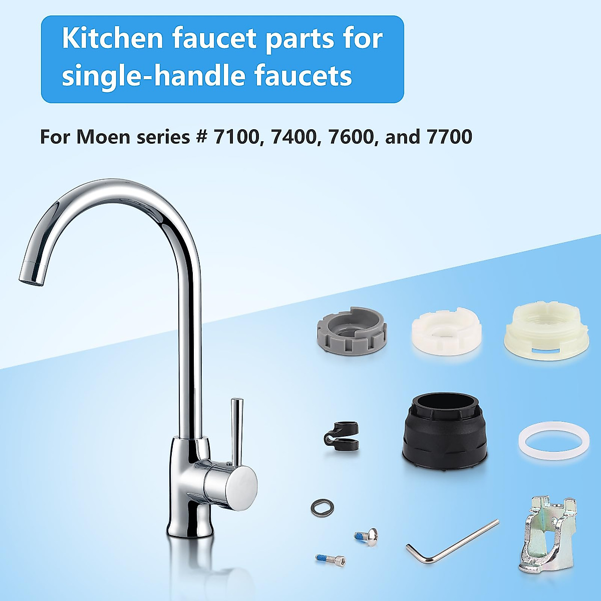 93980 Kitchen Faucet Repair Kit Replacement Handle Mechanism Kit for Moen One-Handle Kitchen Faucet Repairs