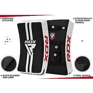 RDX Kick Shield Muay Thai Kickboxing, 60CM Large Heavy Curved Kicking Striking Body Pad, Punching Foot Target MMA Boxing Training, 3 Padded Handles, Martial Arts Karate TKD Taekwondo (ONE PAD ONLY)