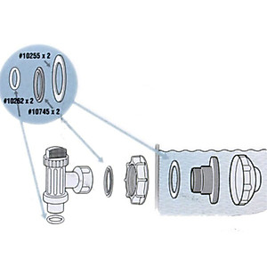 IKSI Fits for 25076RP 10745, 10262 and 10255 Step Washer O Ring 1.25 Fittings Plunger Valve Seals Rubber 11235 (6 pcs)