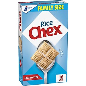Rice Chex Gluten Free Breakfast Cereal, Made with Whole Grain, Family Size, 18 oz