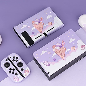 GeekShare Anti Scratch Switch Dock Cover- Hard Faceplate Sleeve Pad for Switch Dock- DIY Replacement Shell Compatible with Nintendo Switch Dock(Ice Cream Cat)