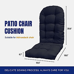YEFU Adirondack Chair Cushion, Rocking Chair Cushions High Back, Thickened Patio Chair Pad for Indoor and Outdoor, 49x20x5 Inch, Navy