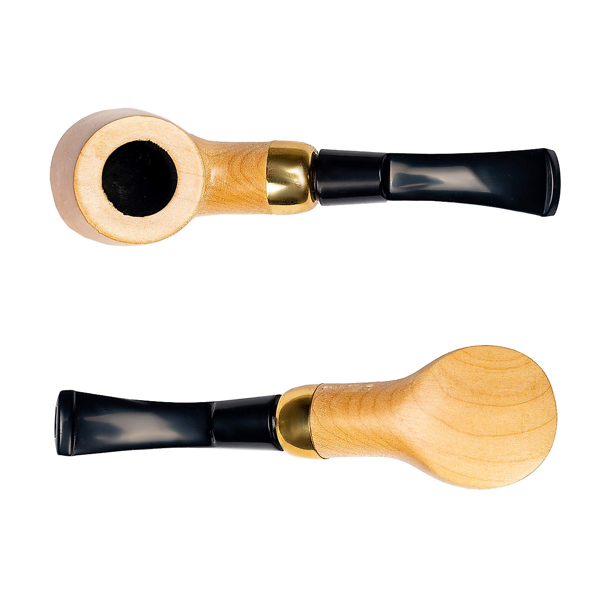 Dr. Watson - Wooden Tobacco Pipe, classic Cherrywood shape, Fits 9mm filter, Comes with Pouch, Boxed (Natural)
