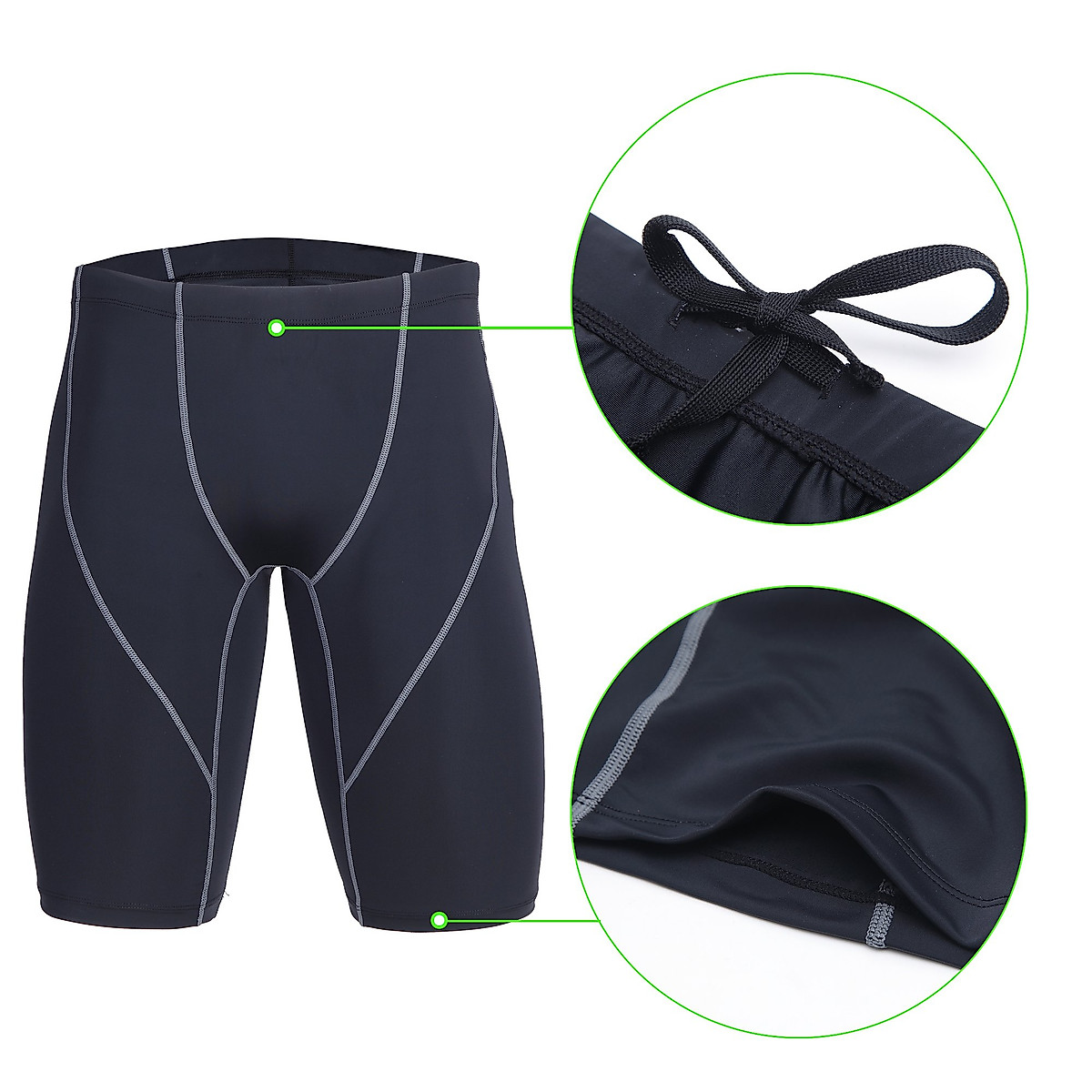 beroy Mens Compression Shorts Training Athletics Workout Tight Sports Base Layer with One Pocket(GreyL,XL)