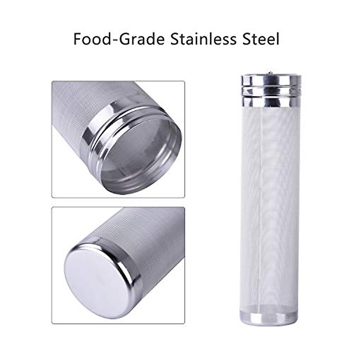 Beer Brewing Dry Hopper Filter, Supkiir Stainless Steel Hop Strainer 300 Micron mesh with Nylon Bristles for Home Beer Brewing, Homemade Brew, Home Coffee