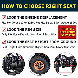 High Elasticity, Hyssk Utility Style ATV Complete Seat for 90cc 110cc 125cc Kids Mini Coolster TaoTao Quad & Chinese 4 Wheeler