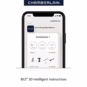 CHAMBERLAIN B2401 Smart Quiet Belt Drive Garage Door Opener, Gray