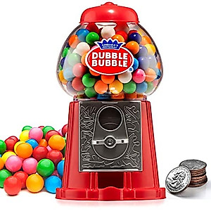 Gumball Machine for Kids 8.5" - Coin Operated Bubble Gum Machine and Toy Bank - Candy Machine Dispenser Includes 85 Gum Balls - Great Candy Dispenser Machine Gift Toys for Girls and Boys - 8.5" (Red)